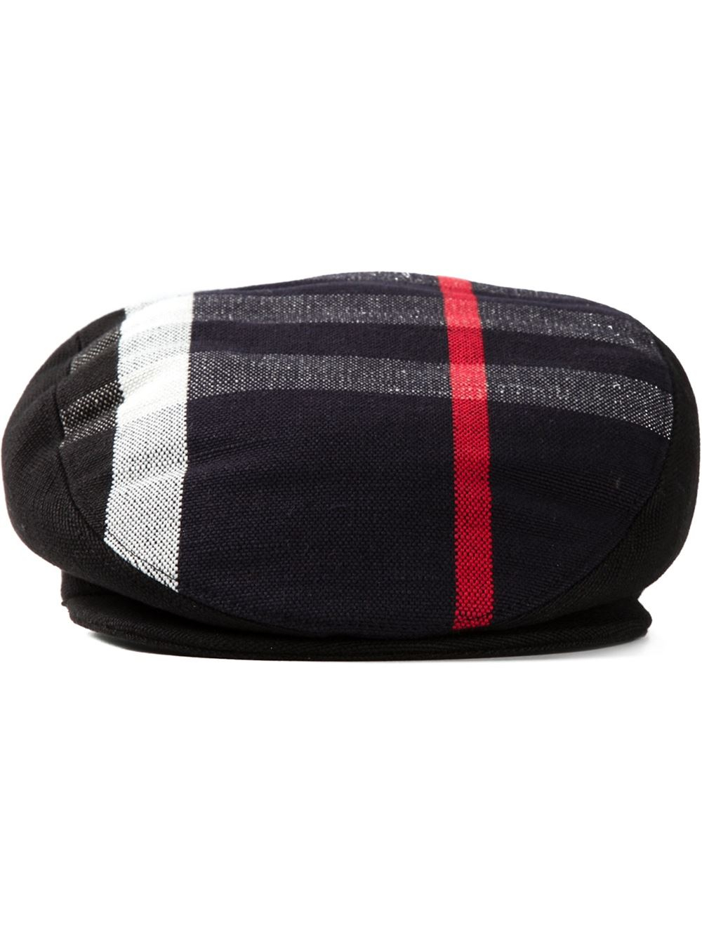 Burberry Check Flat Cap in Black for Men - Lyst