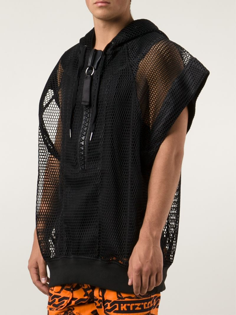 Lyst - Ktz Short Sleeve Mesh Hoodie in Black for Men