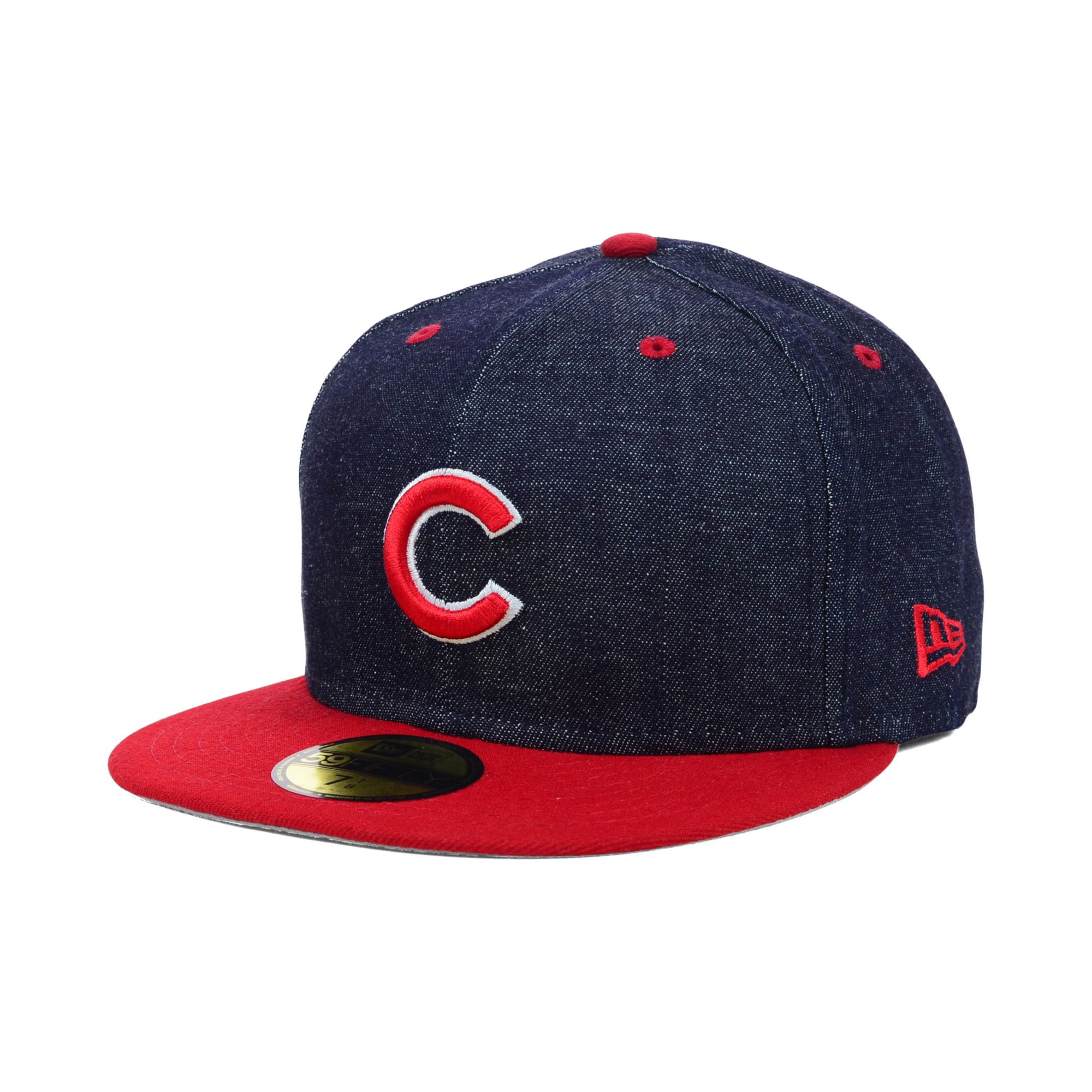 New era Chicago Cubs Mlb Team Color Denim 59Fifty Cap in Blue for Men ...
