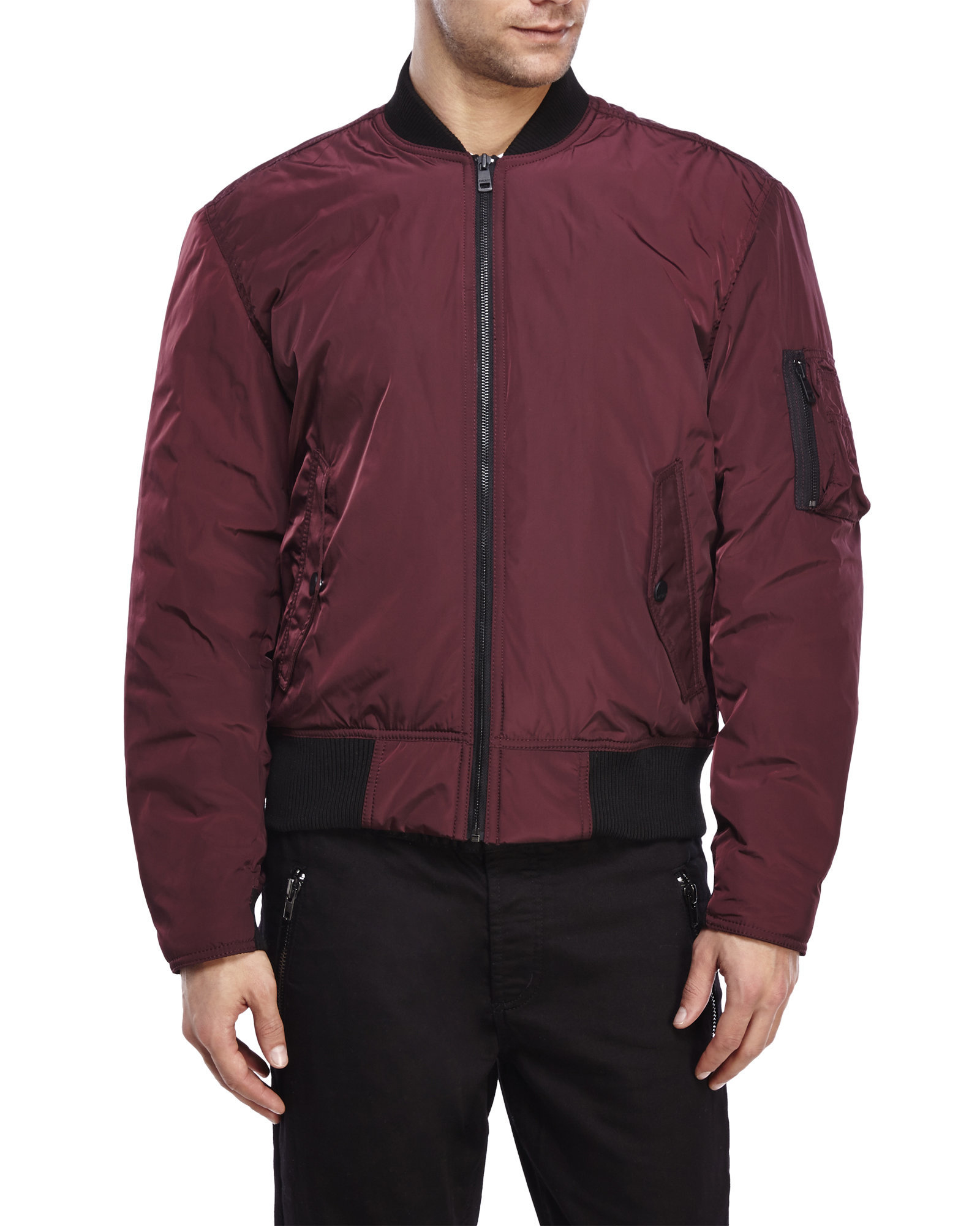 Lyst - Dkny Memory Twill Bomber Jacket in Purple for Men