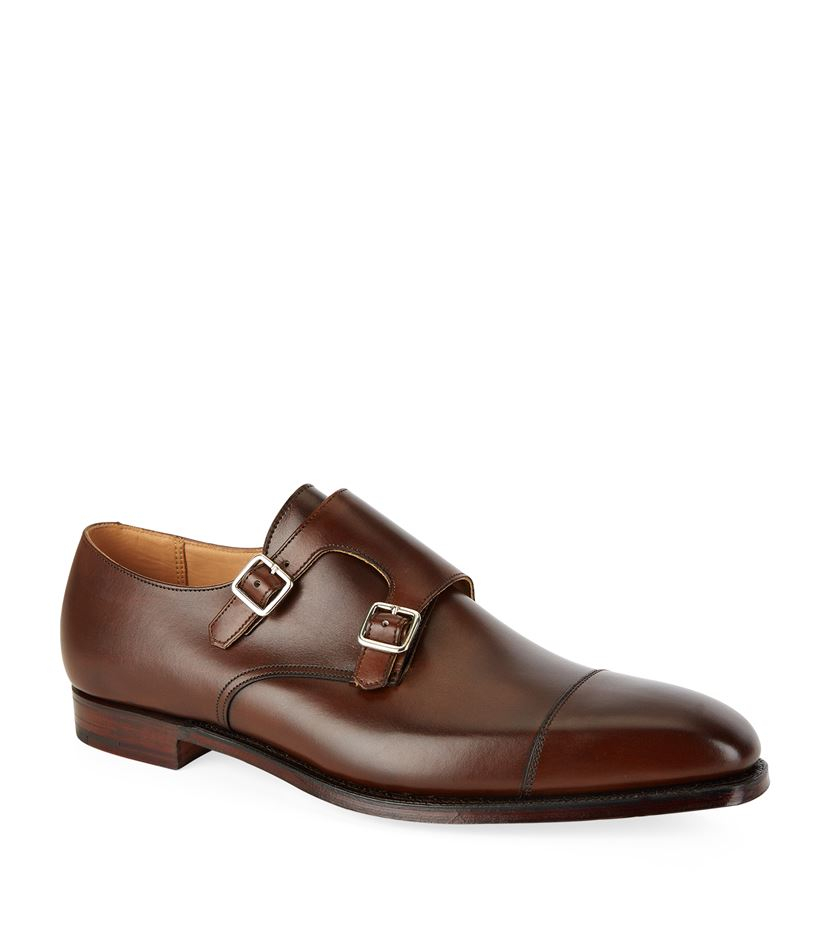 Crockett and jones Lowndes Leather Monk Shoe in Brown for Men | Lyst