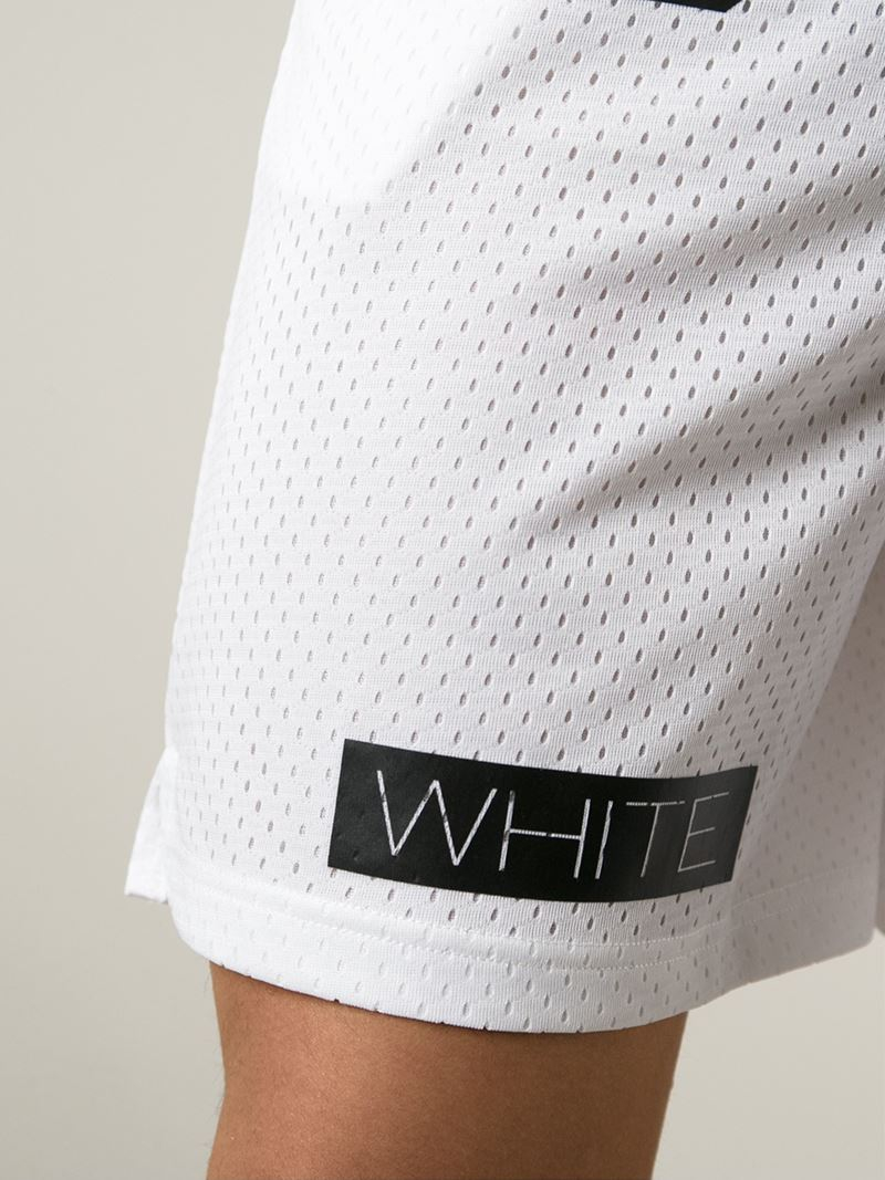 Lyst - Off-White C/O Virgil Abloh Striped Jersey Shorts in White for Men