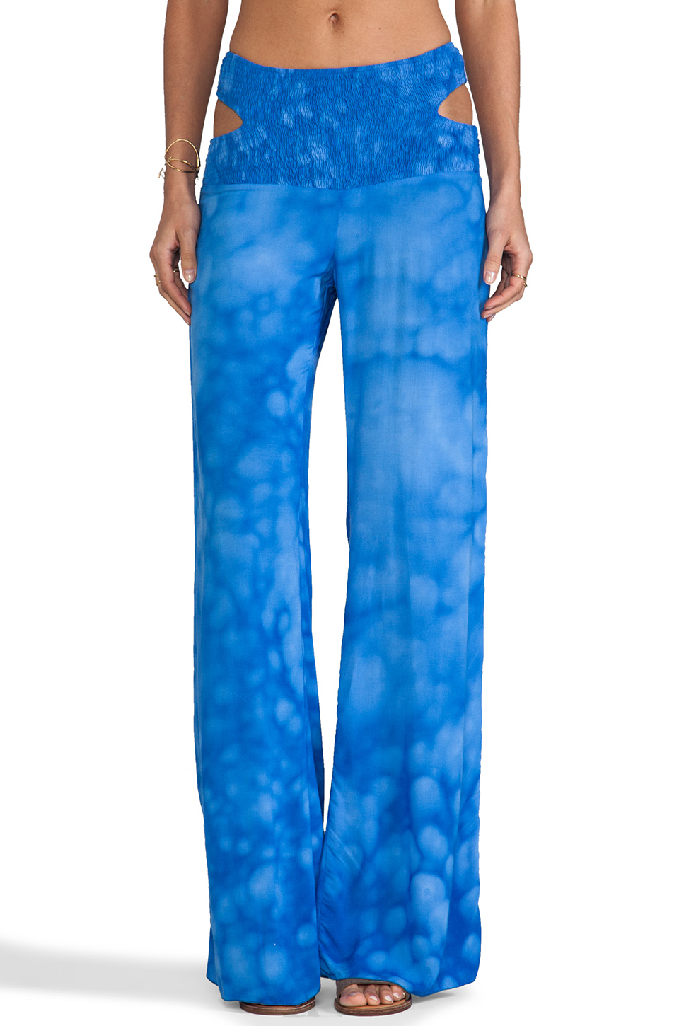 Lyst - Indah Drift Cutout Palazzo Pant in Blue
