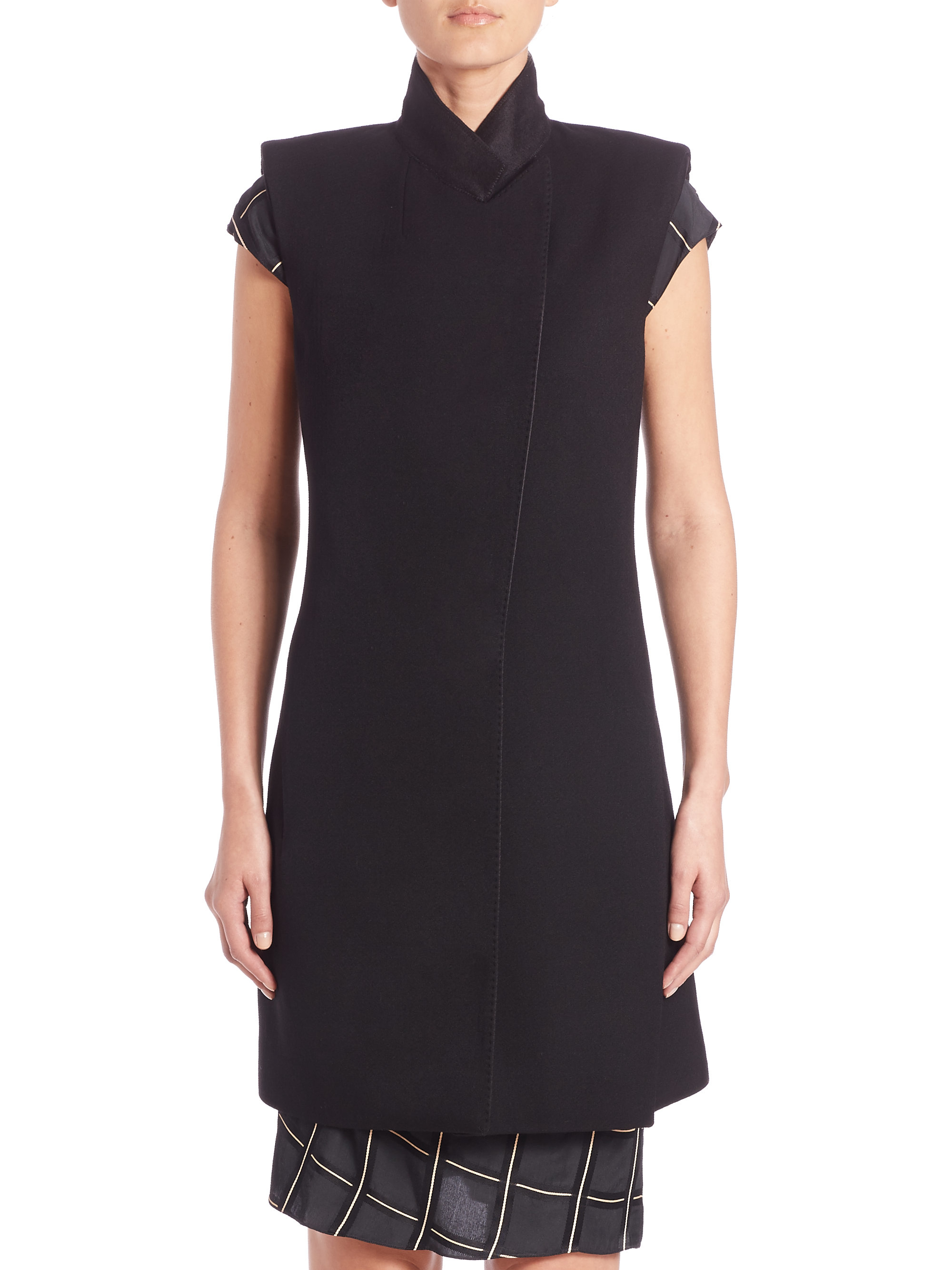 Lyst Lanvin Tuxedo Long Vest In Black
