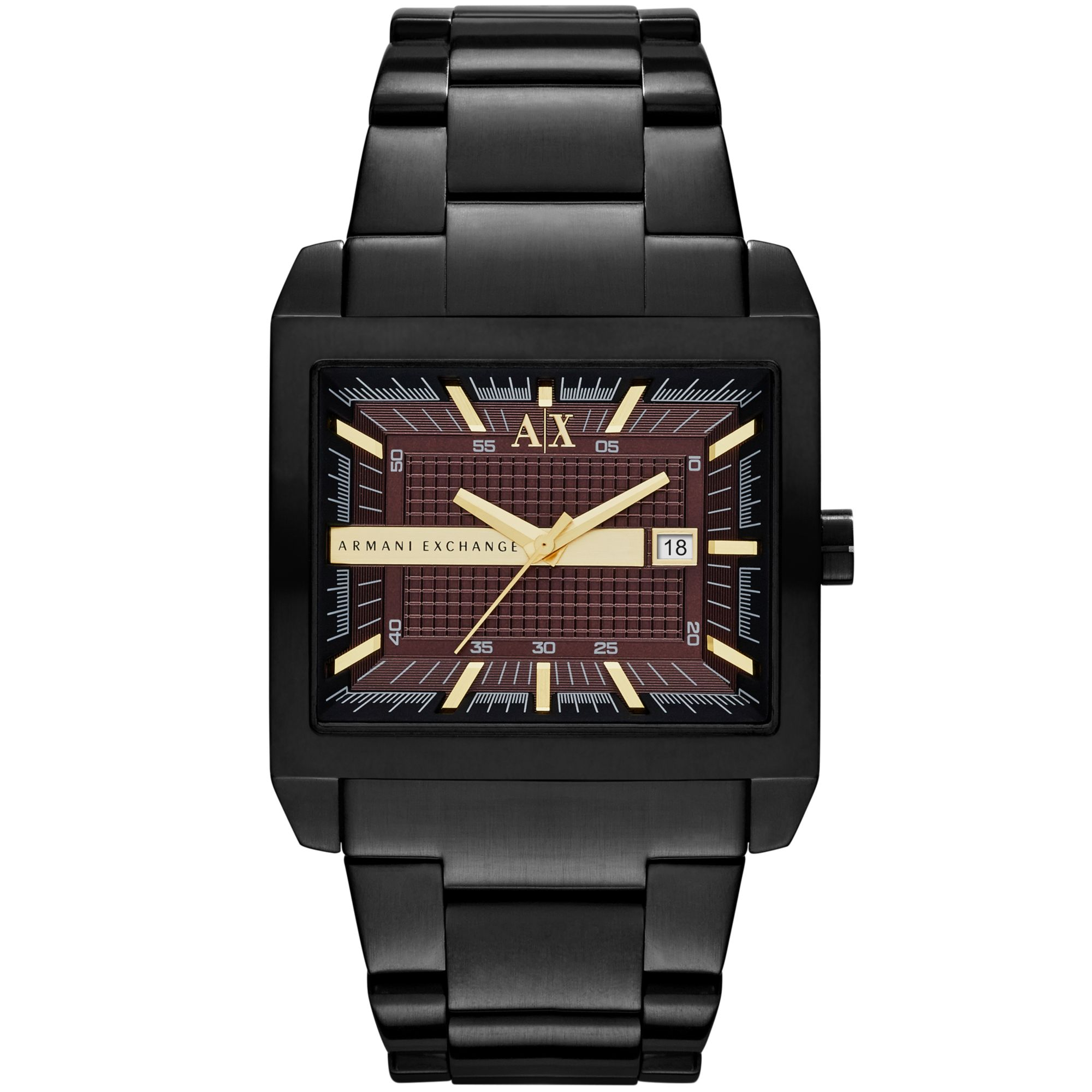 Armani Exchange Ax Armani Exchange Watch Mens Black Ionplated Stainless ...