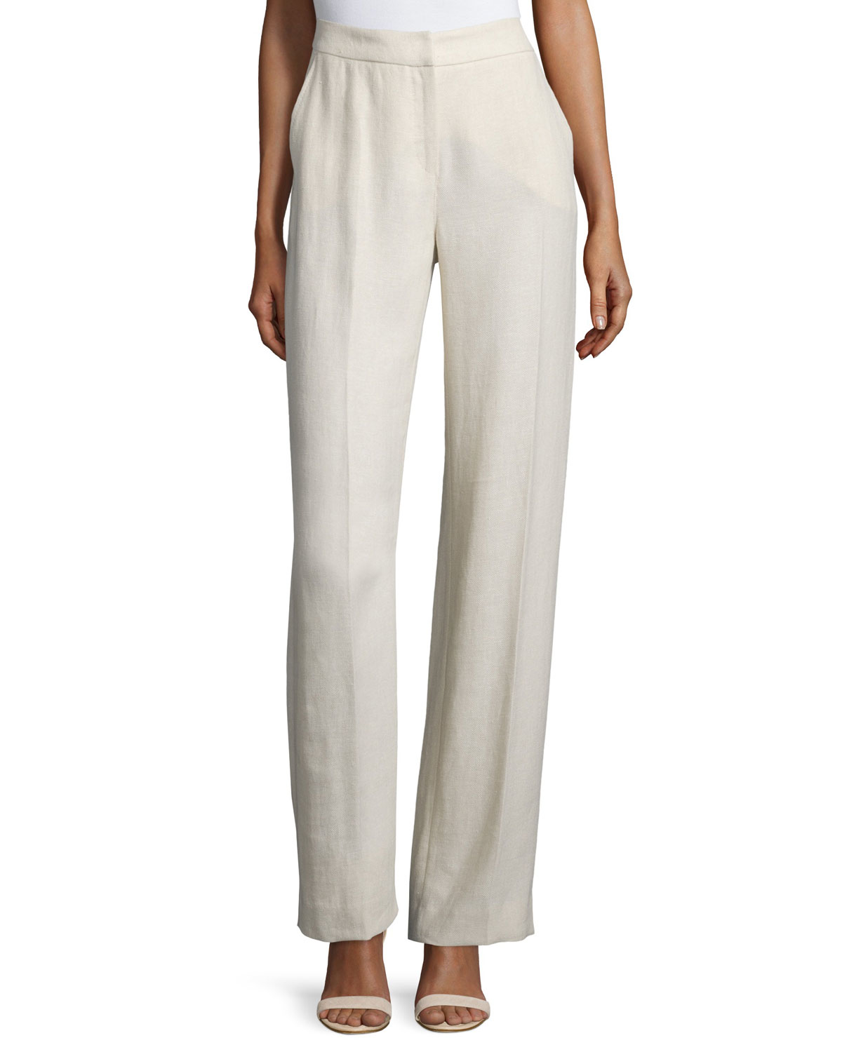 Lyst - Max Mara High-waist Wide-leg Pants in Natural
