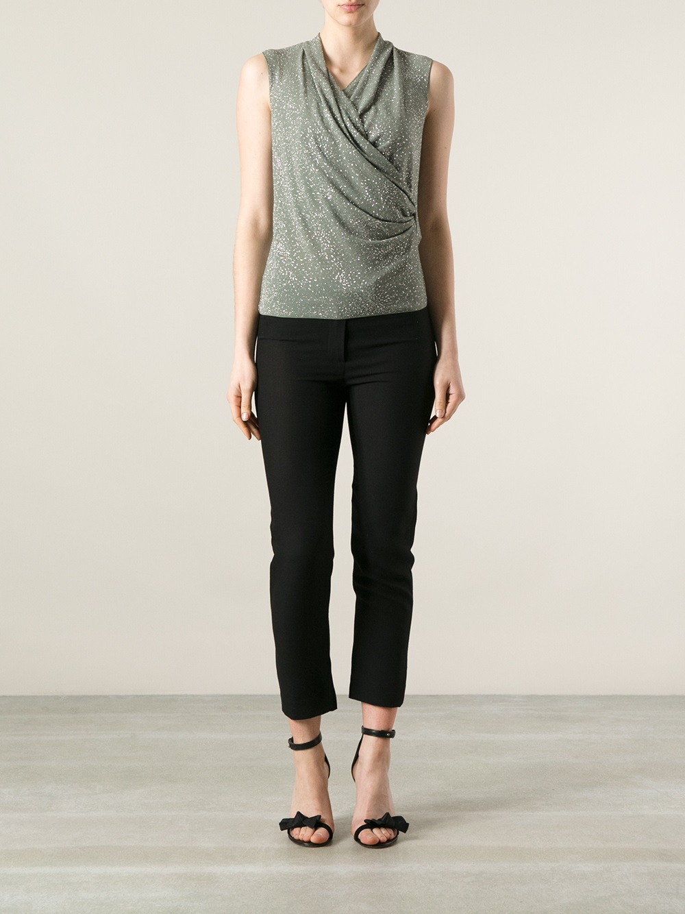 Lyst - Armani Wrap Around Top in Green