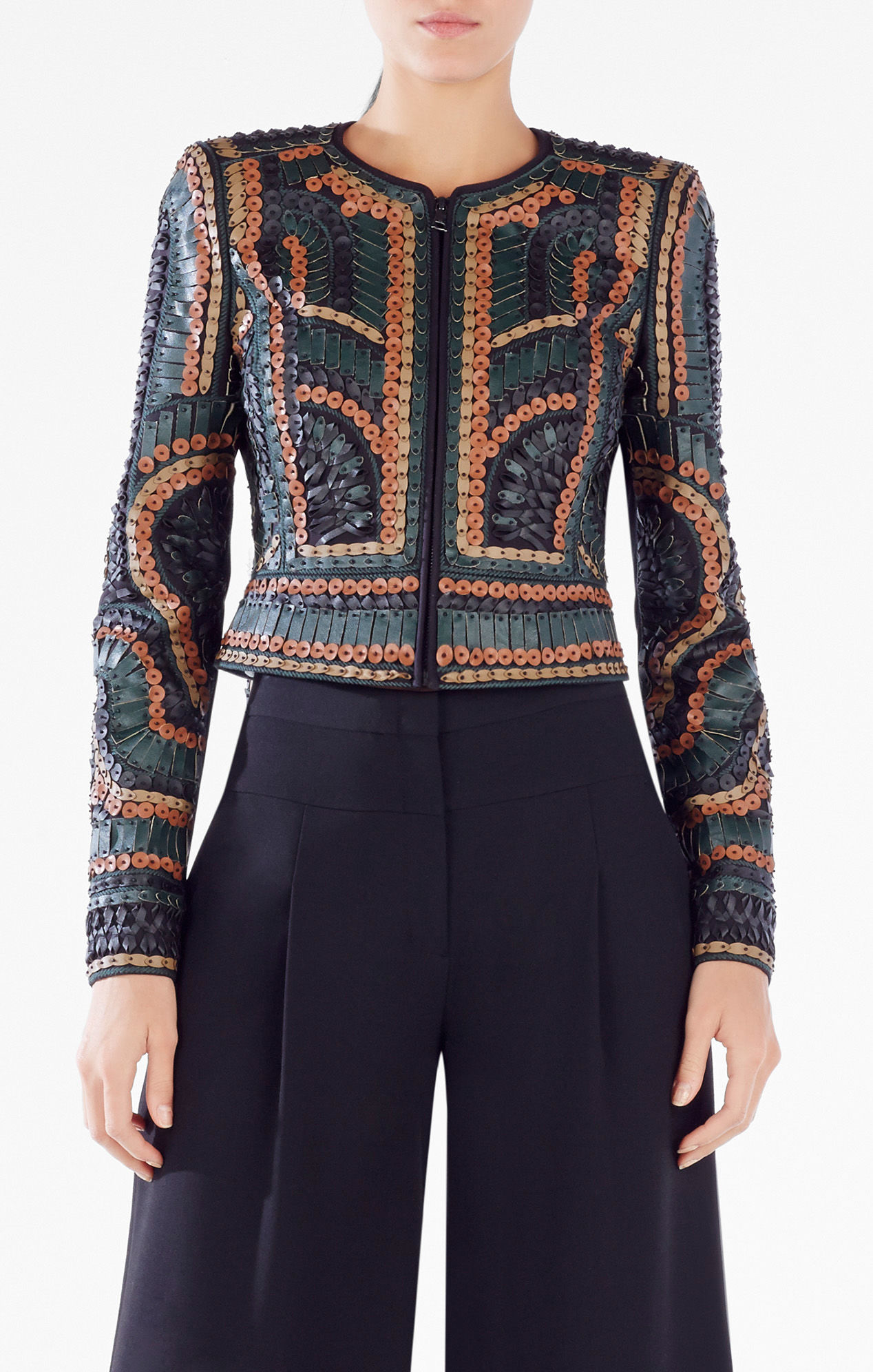BCBGMAXAZRIA Cotton Runway Millie Jacket in Olive Combo (Blue) - Lyst