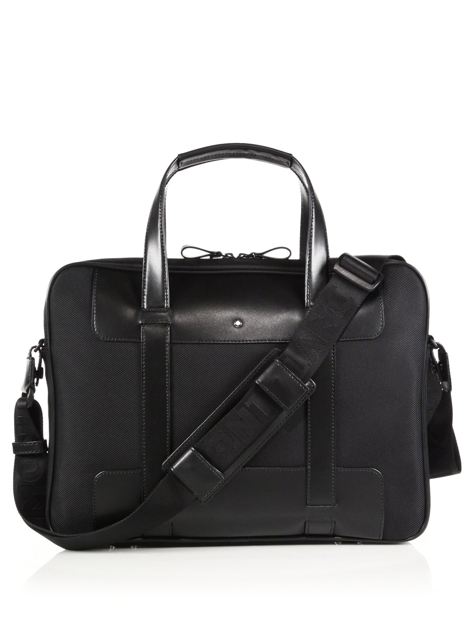 Montblanc Nightflight Leather Briefcase in Black for Men | Lyst