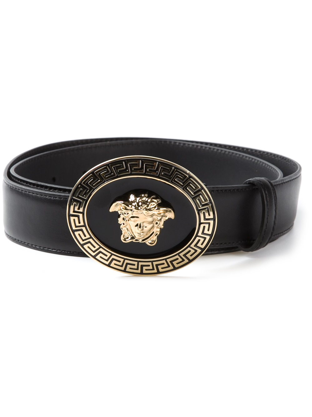 Lyst - Versace Oval Medusa Belt in Black for Men