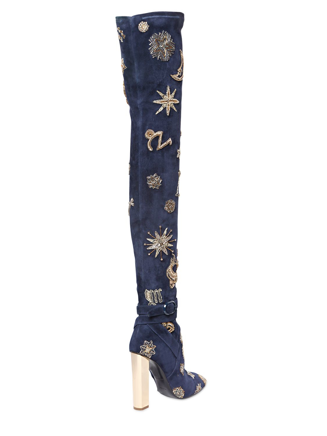 Lyst - Emilio Pucci 110mm Zodiac Suede Over The Knee Boots in Blue
