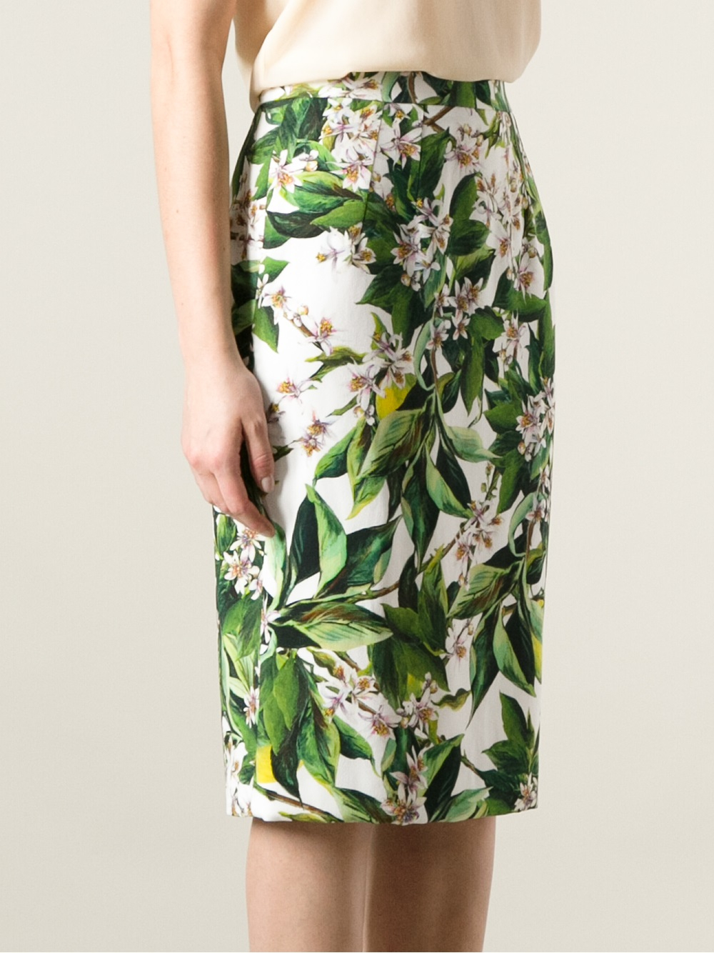 Dolce And Gabbana Floral Print Skirt Lyst