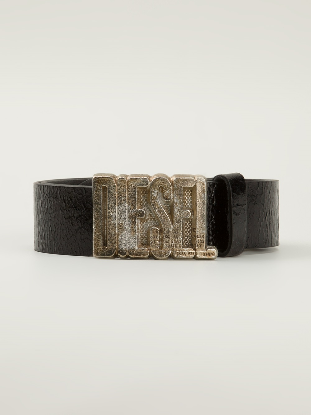 Lyst - Diesel Logo Buckle Belt in Black for Men