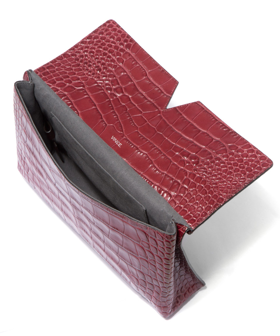 Red Embossed Croc Handbags Leather | semashow.com