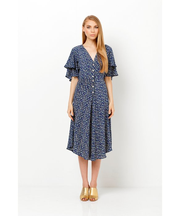 Kristinit Silk Navy Chloe Dress in Blue | Lyst