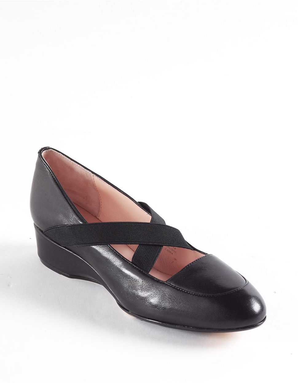 Taryn Rose Foster Leather Wedges in Black | Lyst