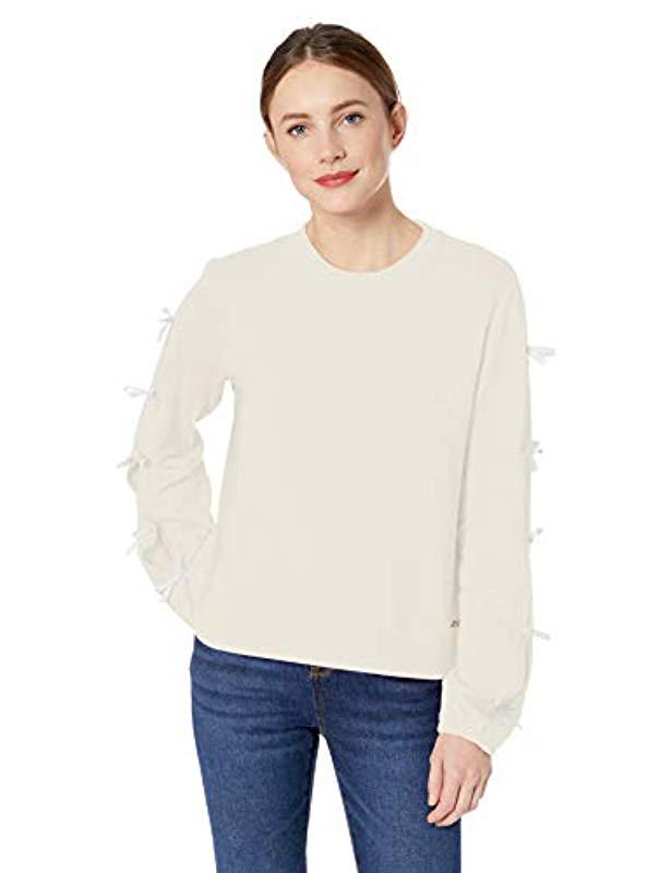 Lyst - Betsey Johnson Sweatshirt With Side Bow Detail in White