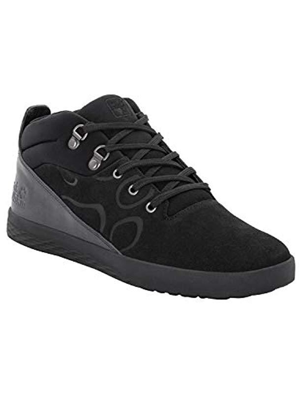 Lyst - Jack Wolfskin Auckland Mid Casual Mid Top Sneakers Shoe in Black ...