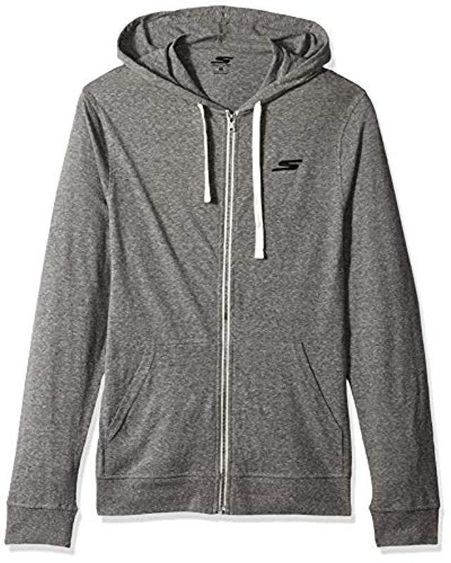 Lyst - Skechers Recreation Full Zip Lightweight Hoodie (gray) Men's ...