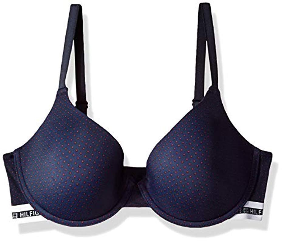 Lyst - Tommy Hilfiger Basic Comfort Push Up Underwire Bra in Blue ...