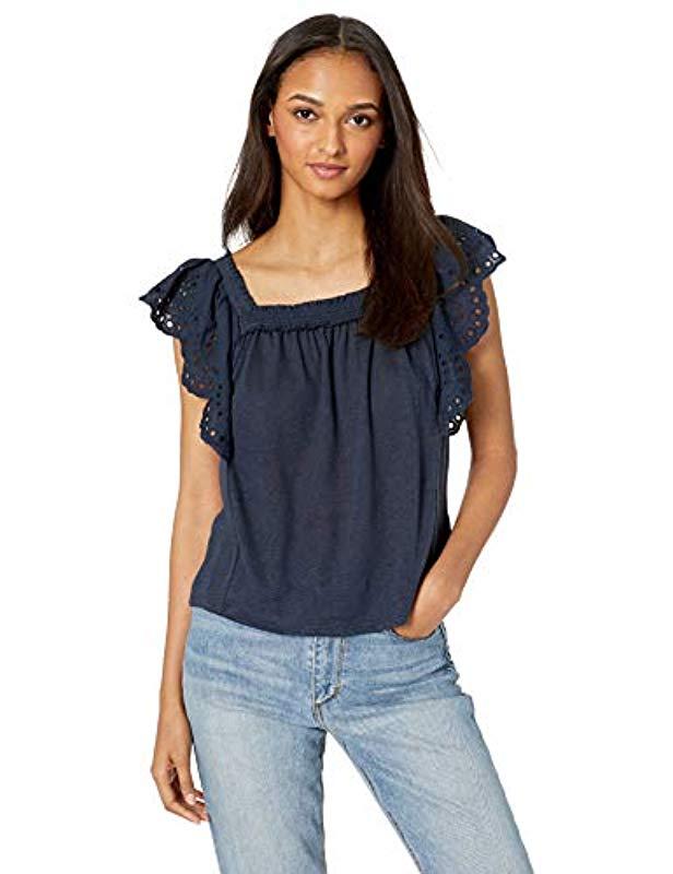 Ella Moss Alina Babydoll Knit Top in Blue - Lyst