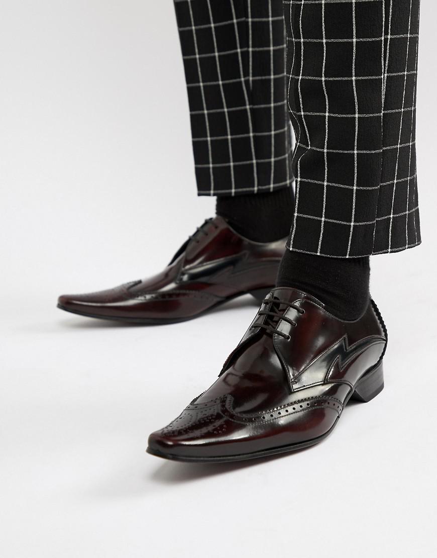 Lyst - Jeffery West Pino Lightning Bolt Lace Up Shoes In Burgundy in ...