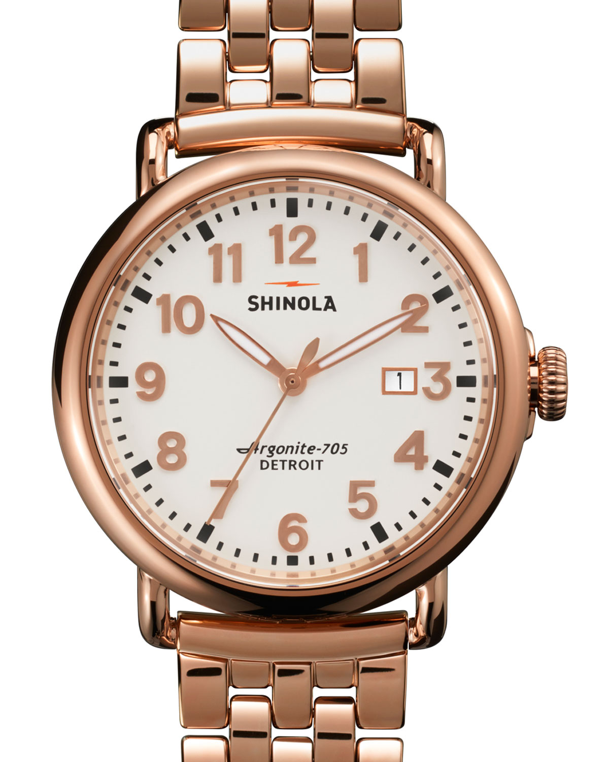 Shinola The Runwell Rose Gold Watch With Bracelet Strap in Metallic - Lyst
