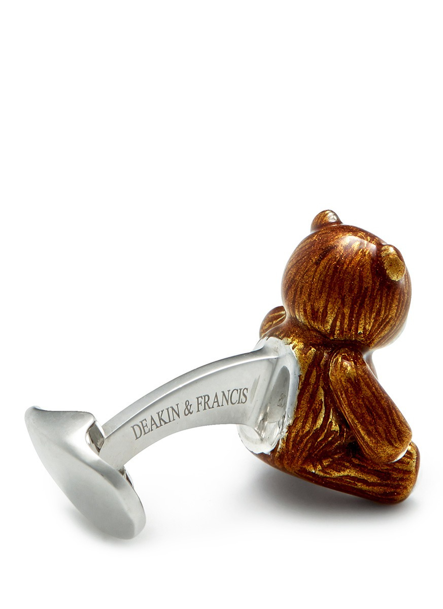 Deakin & francis Silver Teddy Bear Cufflinks in Brown for Men | Lyst
