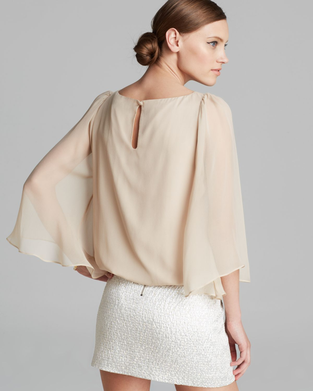 Lyst - Alice + Olivia Alice Olivia Blouse Briar Bell Silk in Natural
