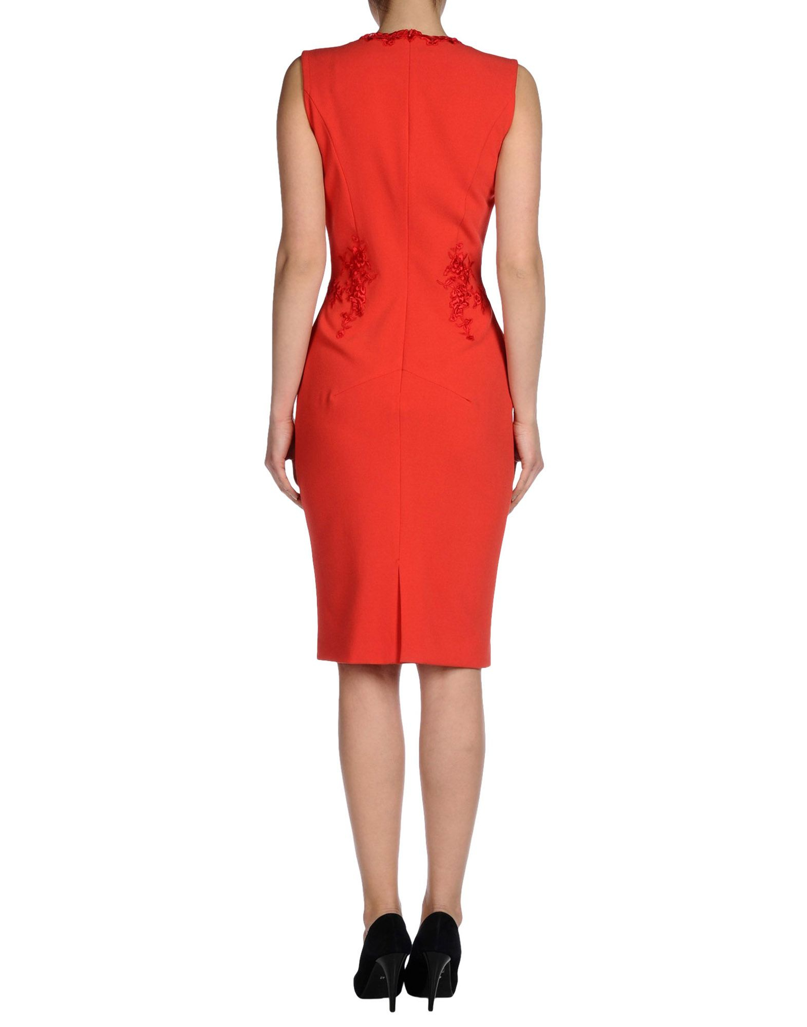 Ermanno scervino Knee-Length Dress in Red | Lyst