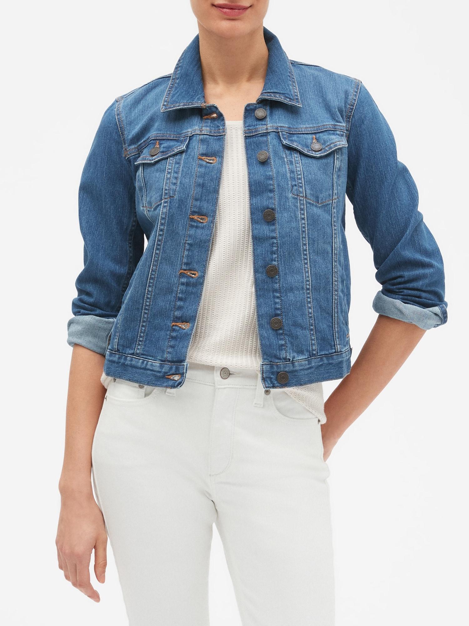 Banana Republic Factory Petite Denim Jacket in Blue - Lyst