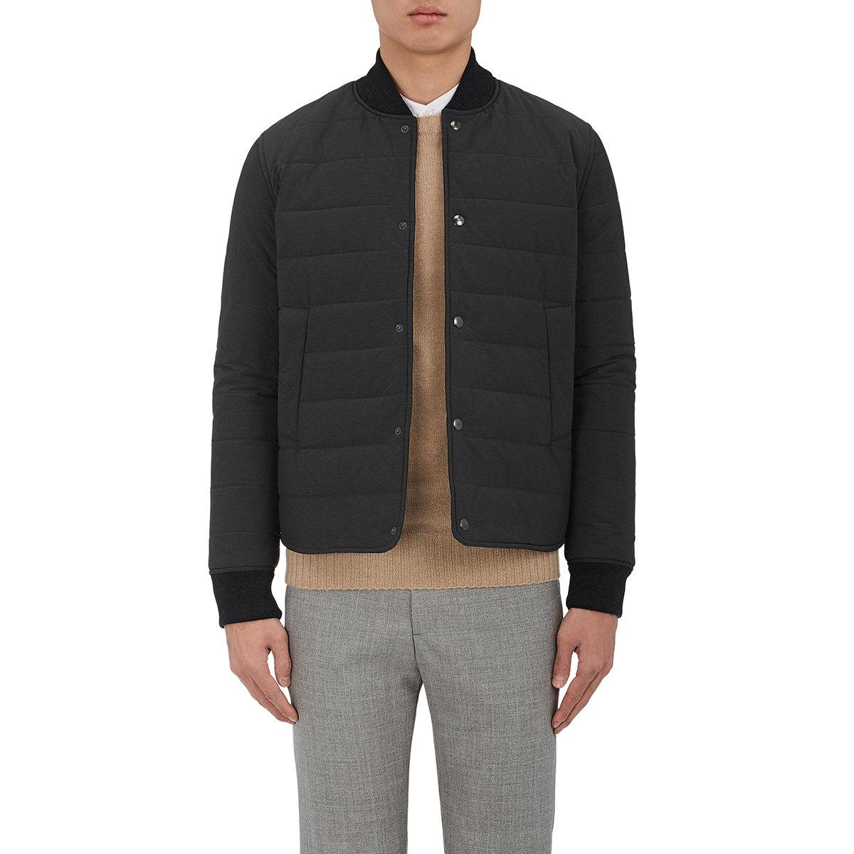 Lyst - Officine Generale Quilted Nylon Bomber Jacket in Gray for Men