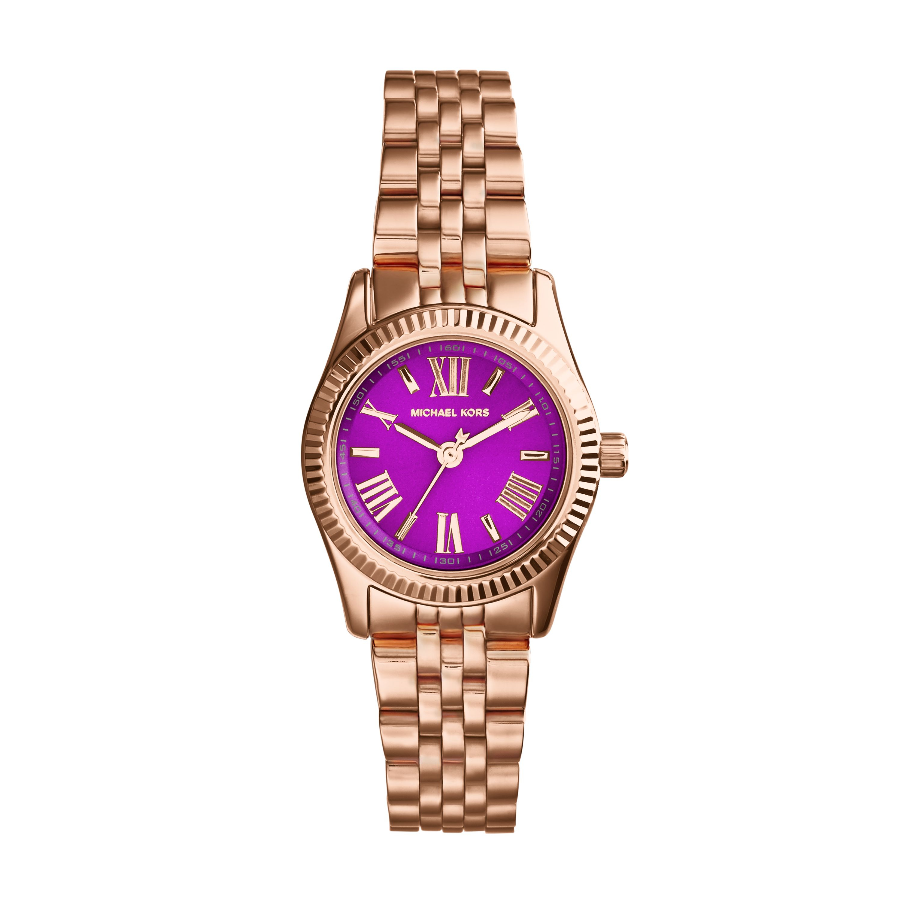 Michael Kors Metals Stainless Steel Ladies Watch in Purple (Rose Gold ...