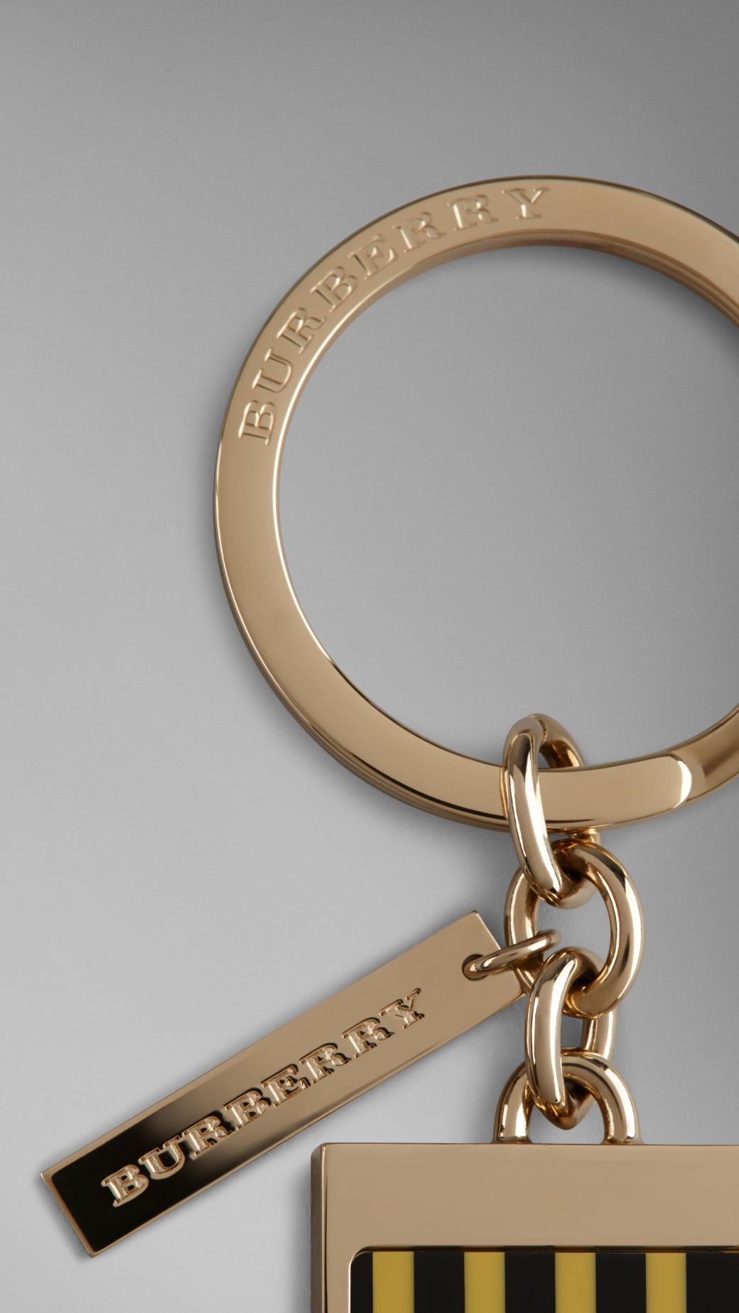 Burberry Striped Key Ring in Yellow for Men (dandelion) | Lyst