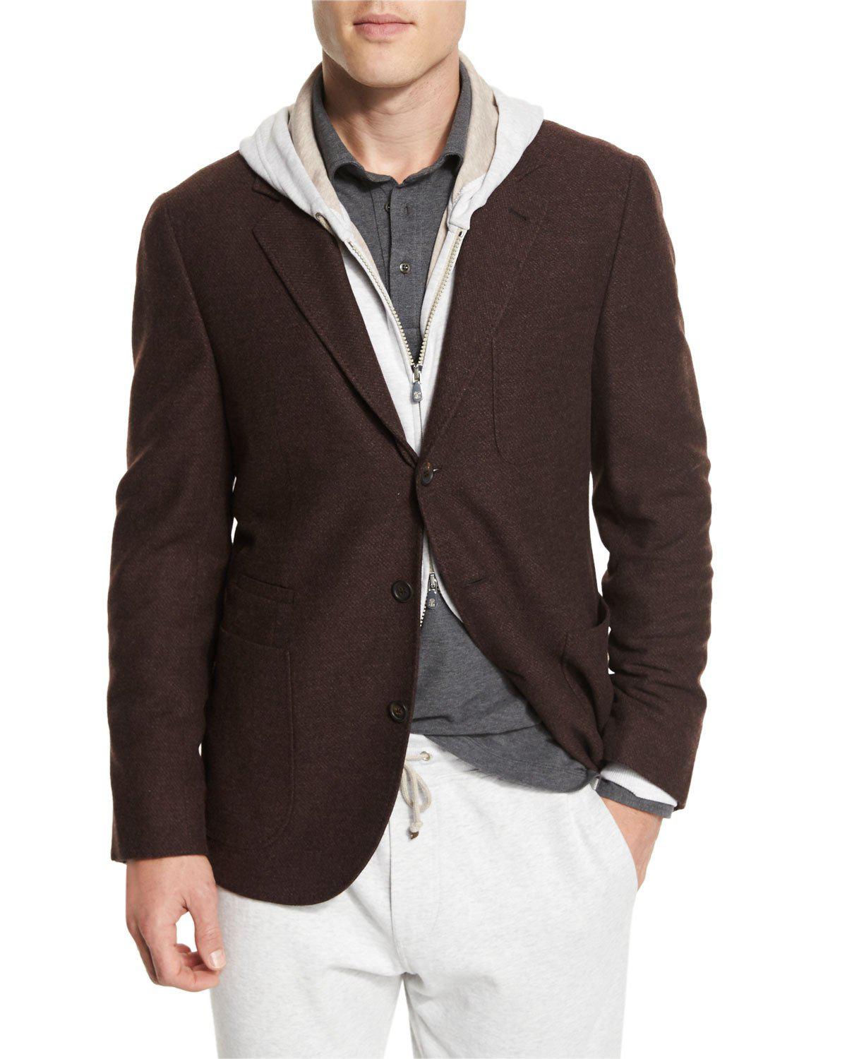 Brunello Cucinelli Deconstructed Three-button Sport Coat in Brown for ...