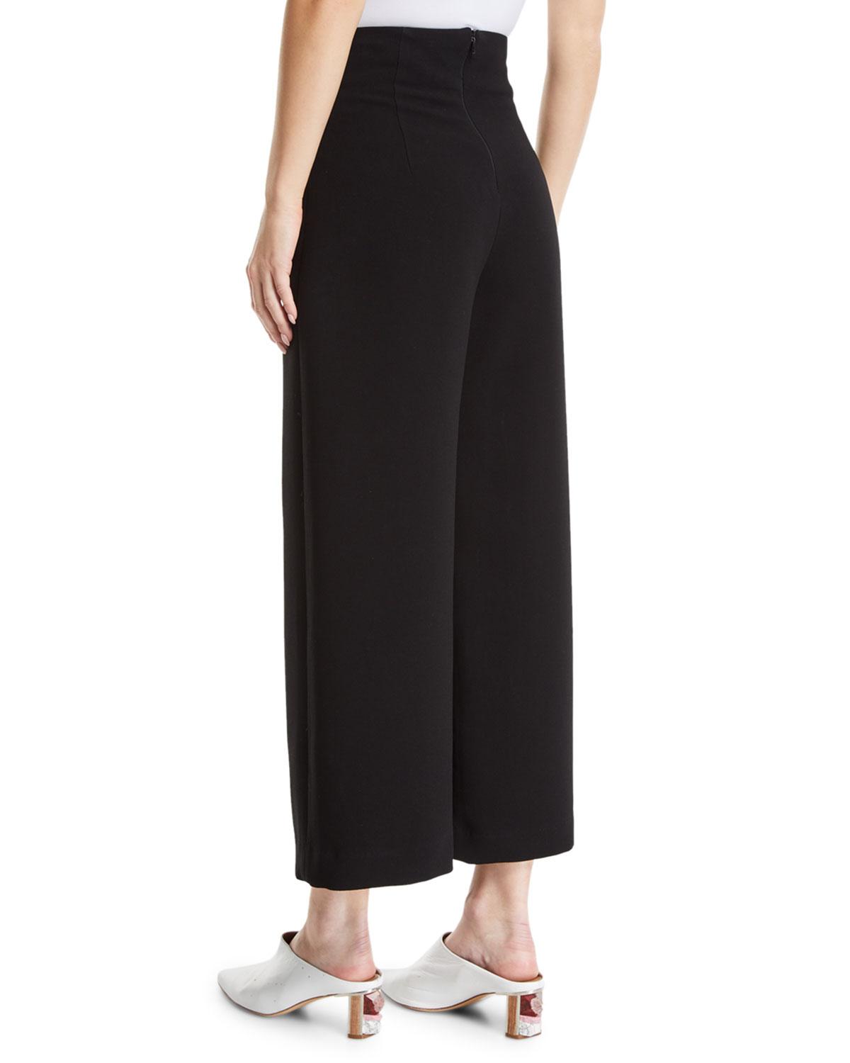 Racil High-waist Wide-leg Cropped Pants in Black - Lyst
