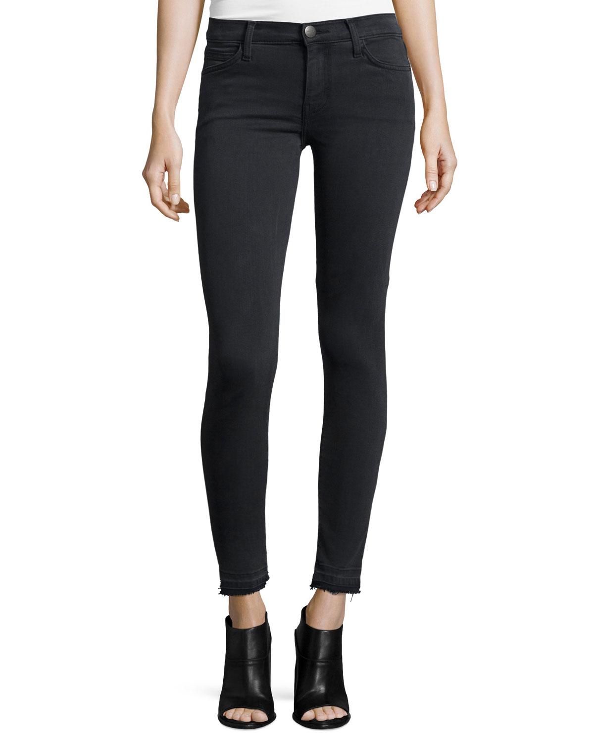 Lyst - Current/Elliott The Stiletto Skinny Raw-hem Jeans in Black