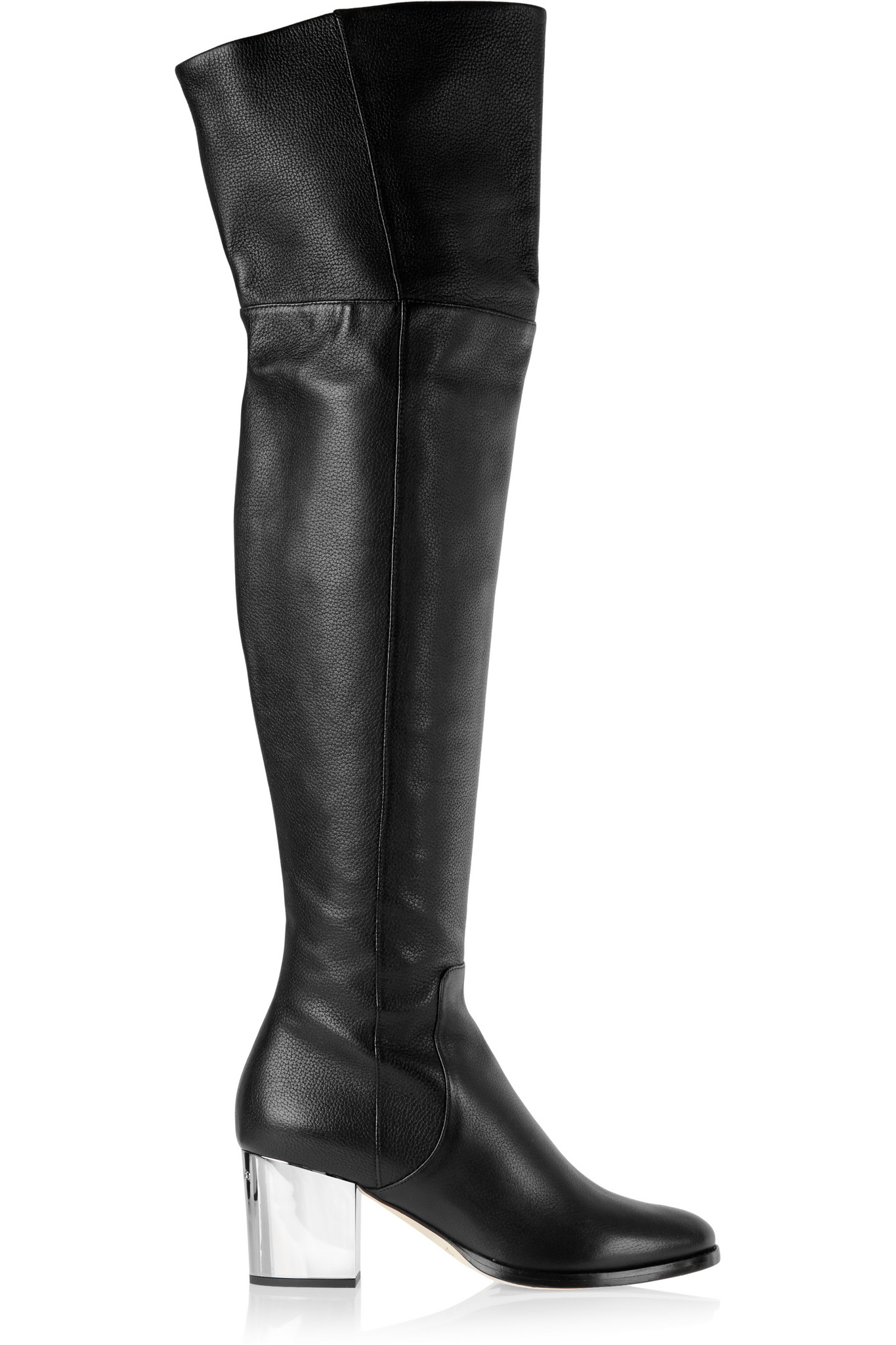 Jimmy Choo Mercer Textured-leather Over-the-knee Boots in Black - Lyst
