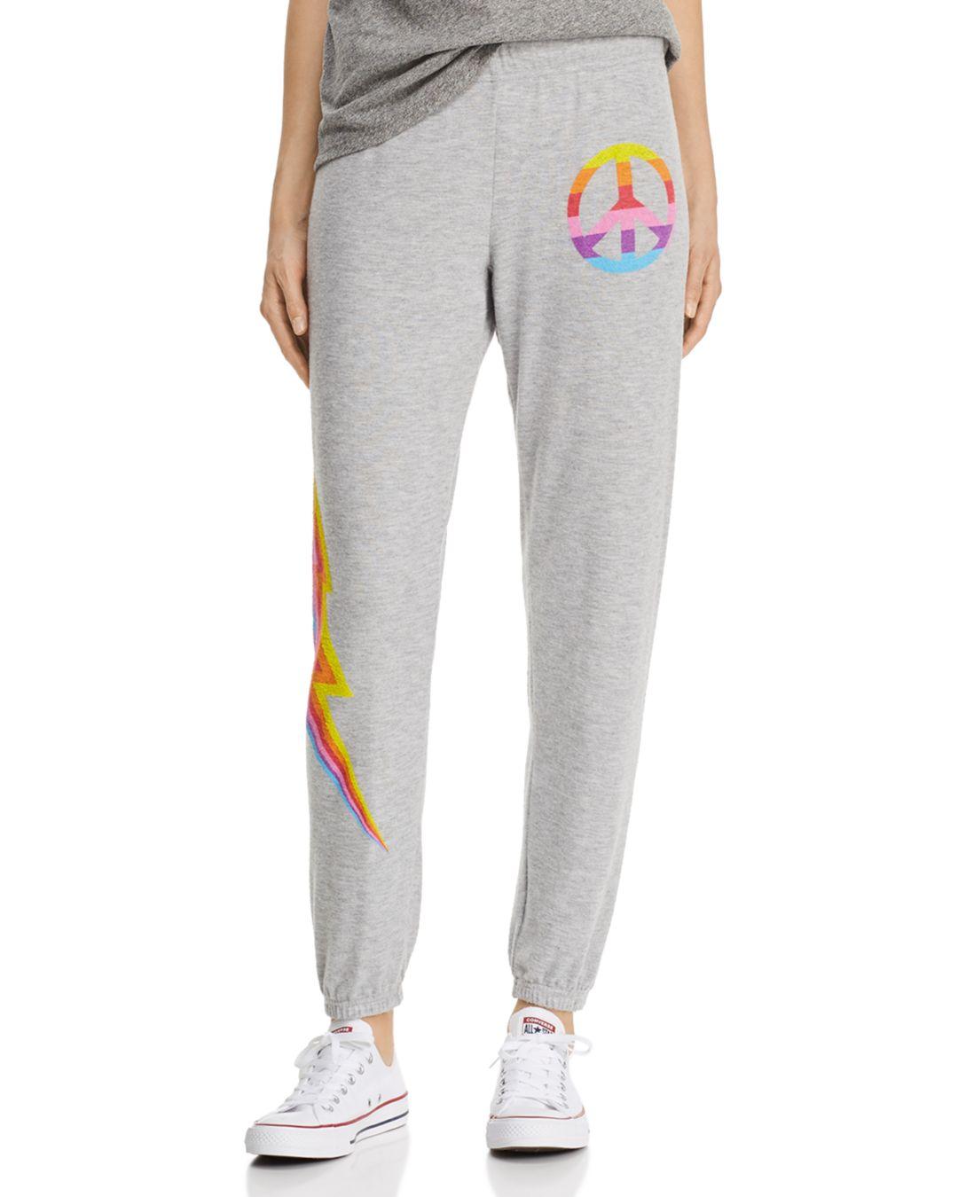 Aqua Synthetic Lauren Moshi X Rainbow Graphic Sweatpants in Heather ...