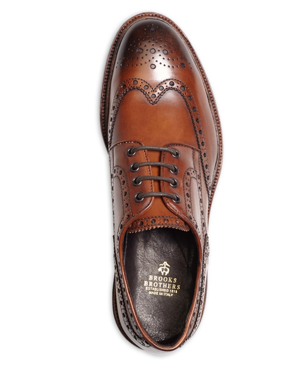 Brooks brothers Wingtip Lug Sole Oxford in Brown for Men | Lyst