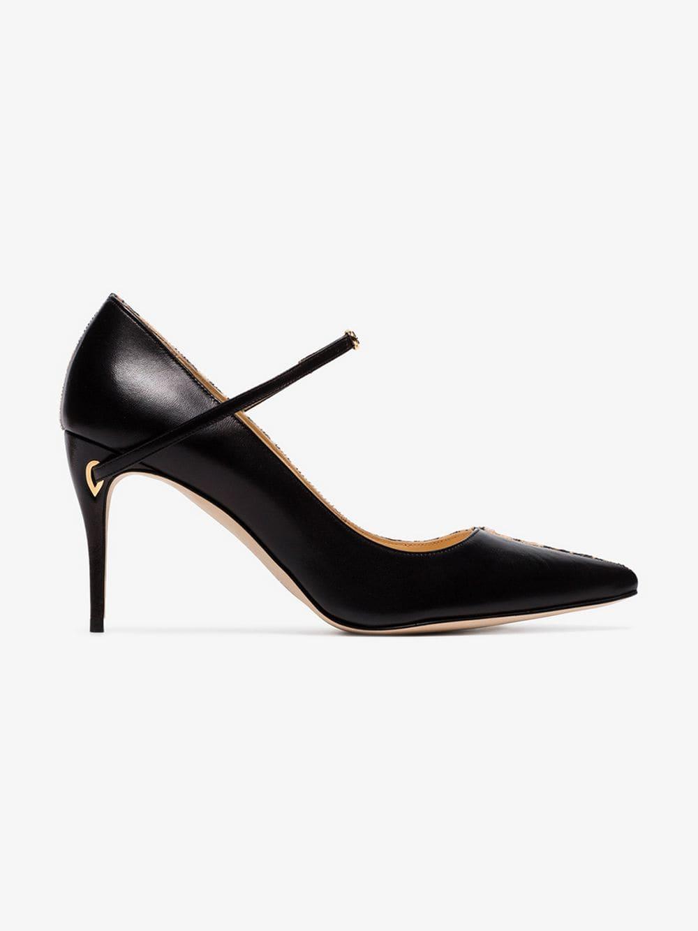 Lyst - Jennifer Chamandi Black Lorenzo 85 Two-tone Leather Pumps in Black