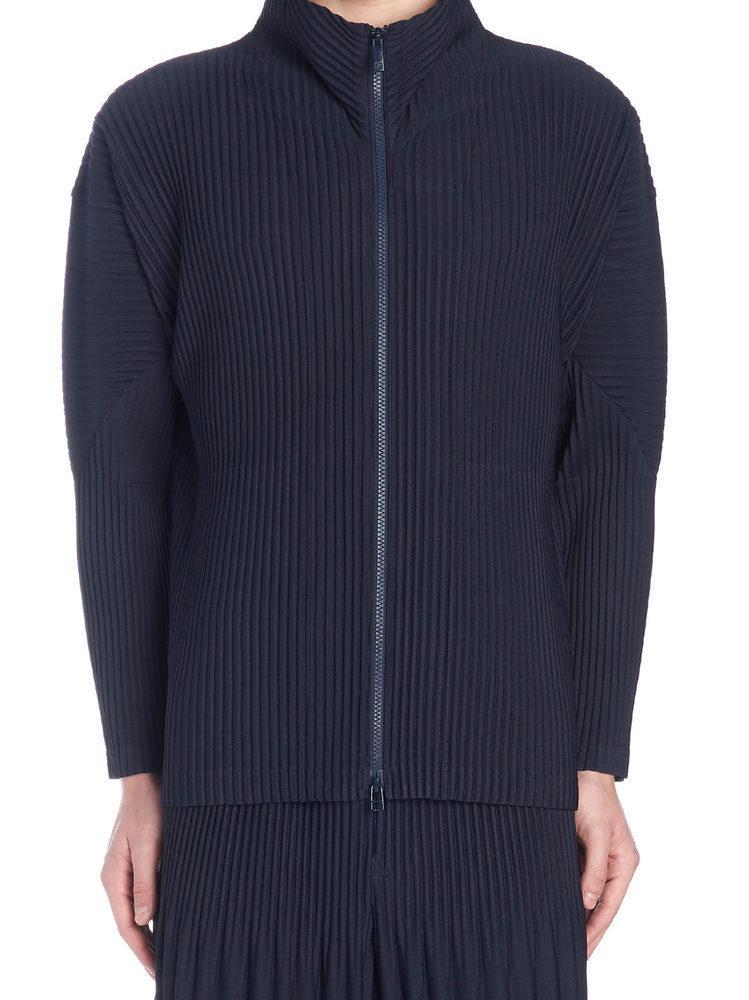 Homme Plissé Issey Miyake Zip-up Jacket in Blue for Men - Lyst