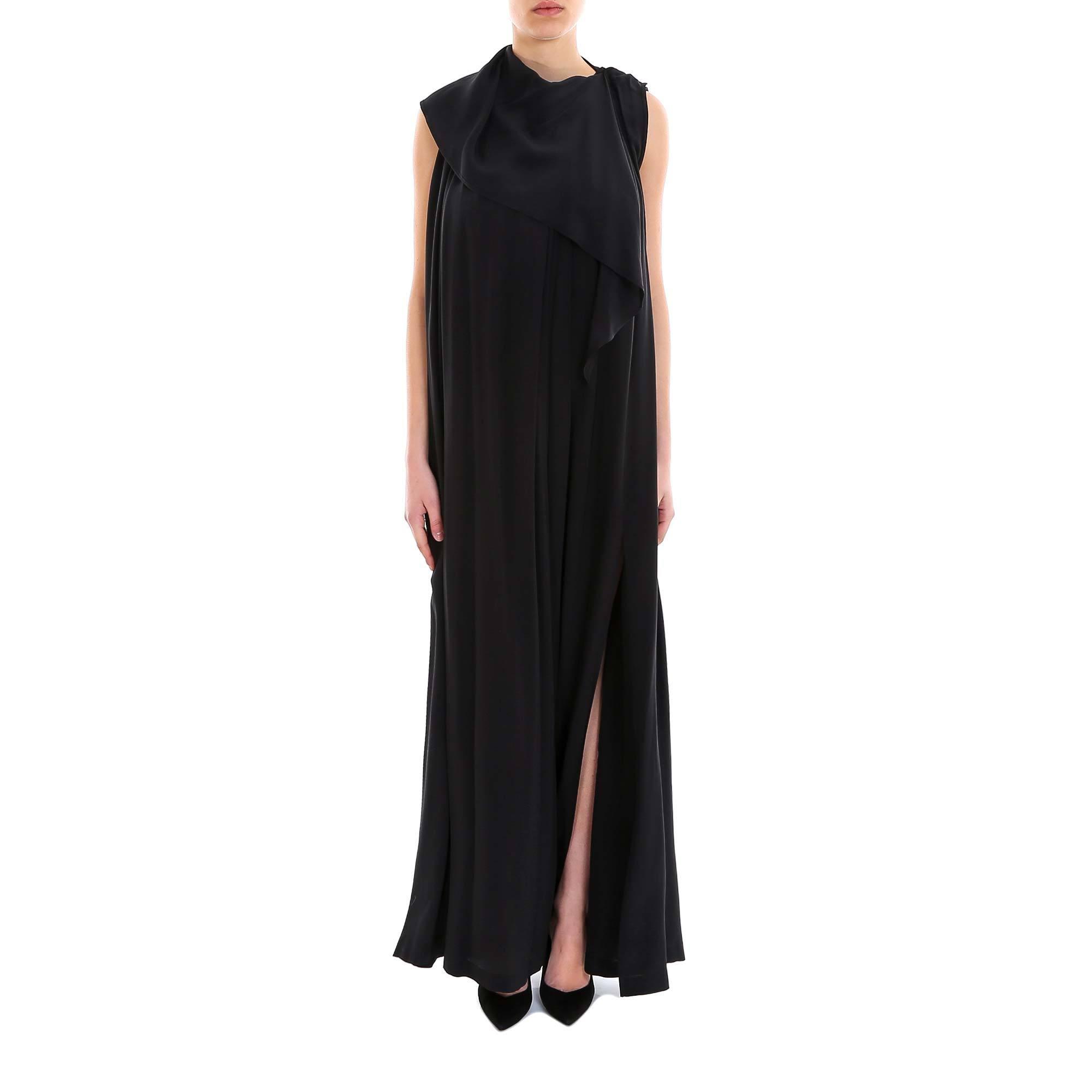 Erika Cavallini Semi Couture Pleated Maxi Dress in Black - Lyst