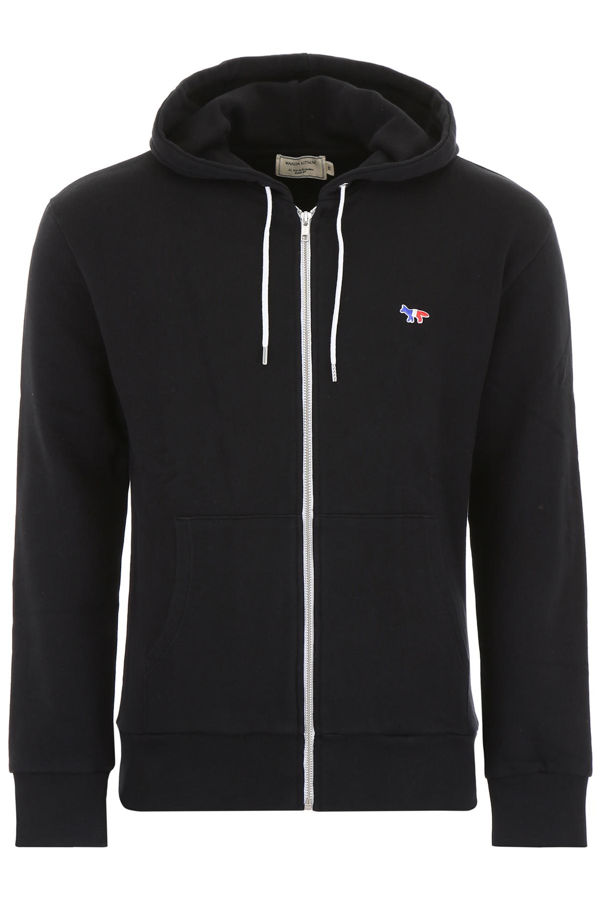 Maison Kitsuné Zipped Hoodie in Black for Men - Lyst