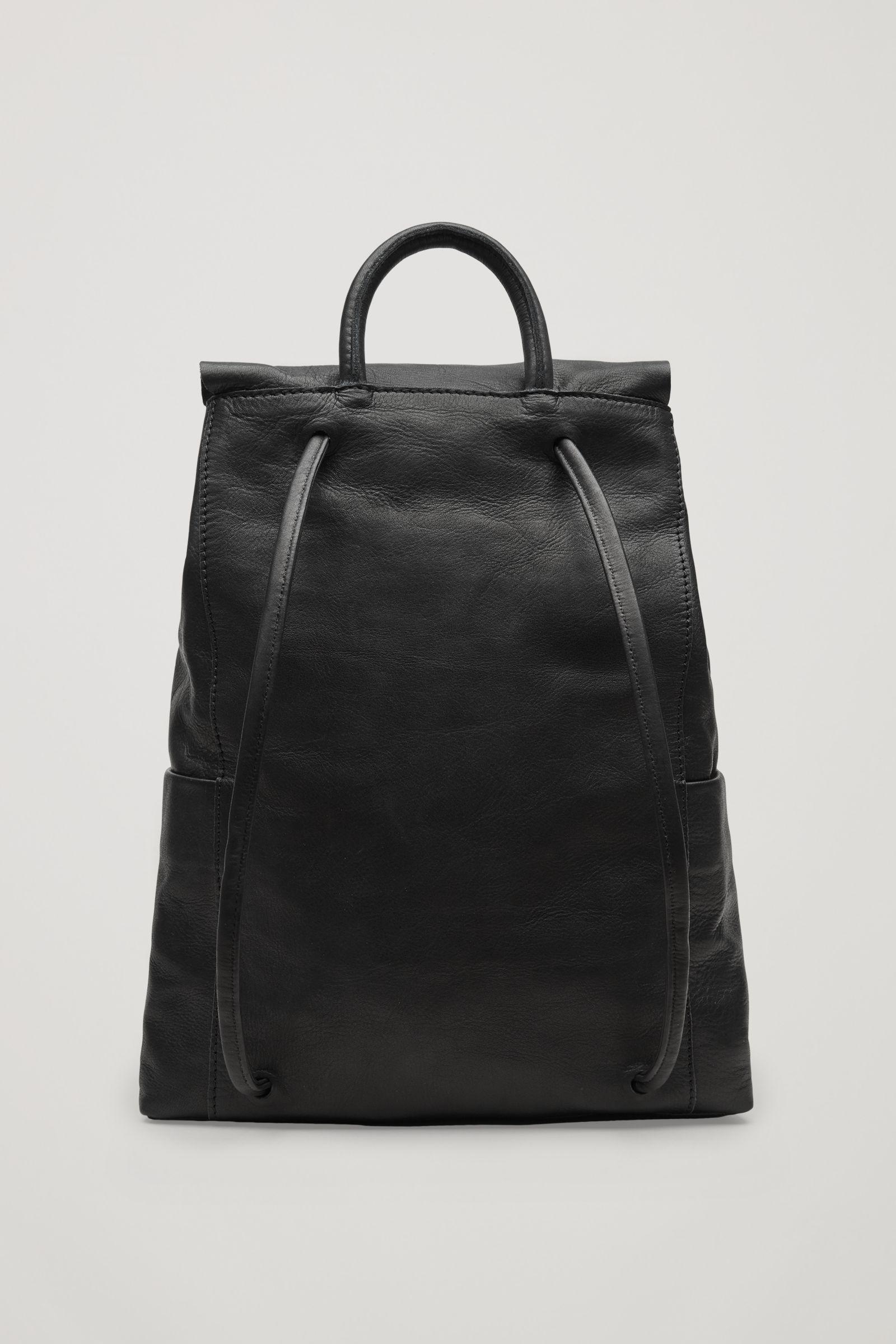 Lyst - Cos Unstructured Leather Backpack in Black