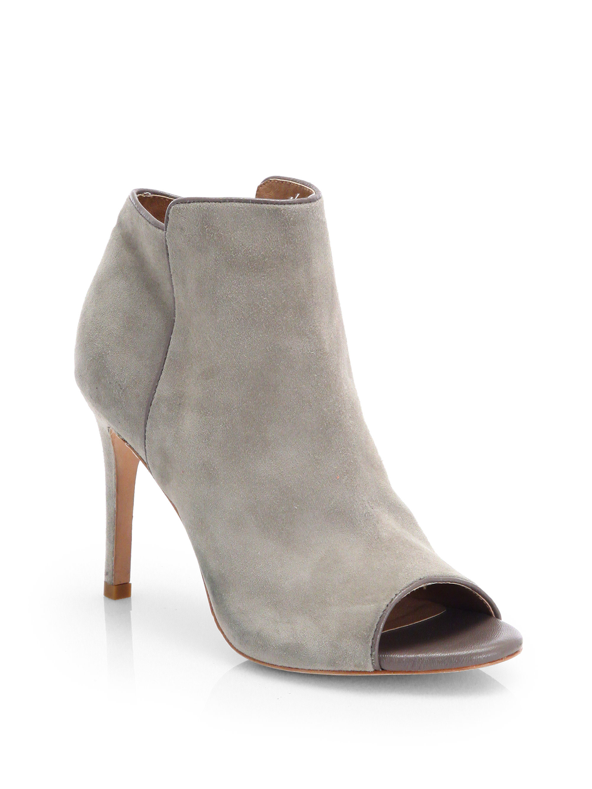 Lyst - Joie Gwen Suede Opentoe Ankle Boots in Gray