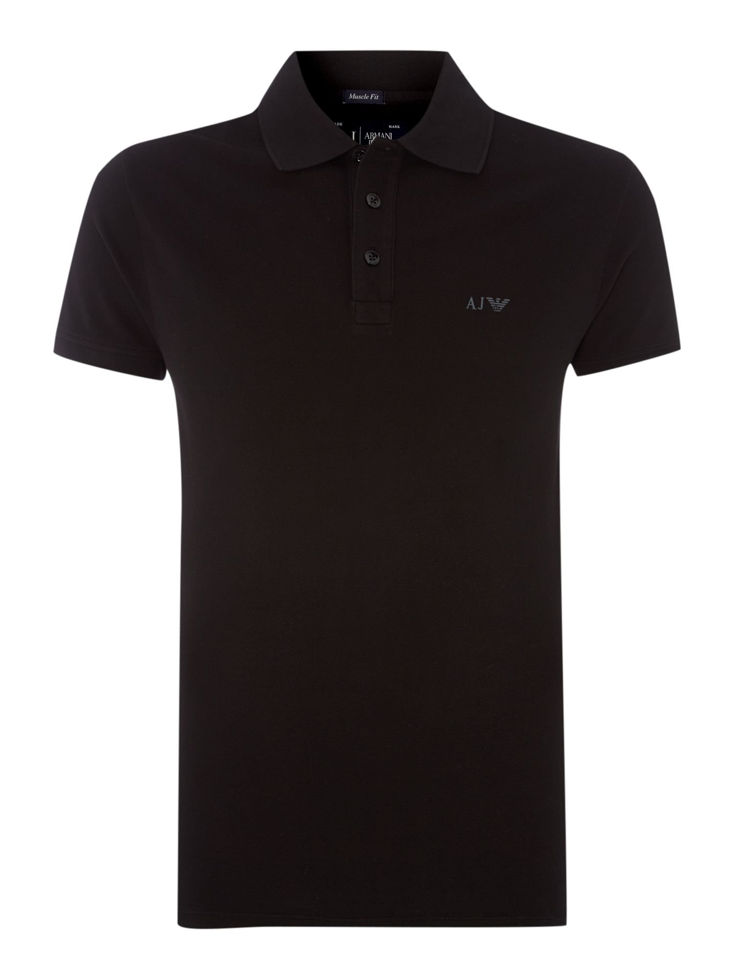 Armani jeans Muscle Fit Logo Polo Shirt in Black for Men | Lyst