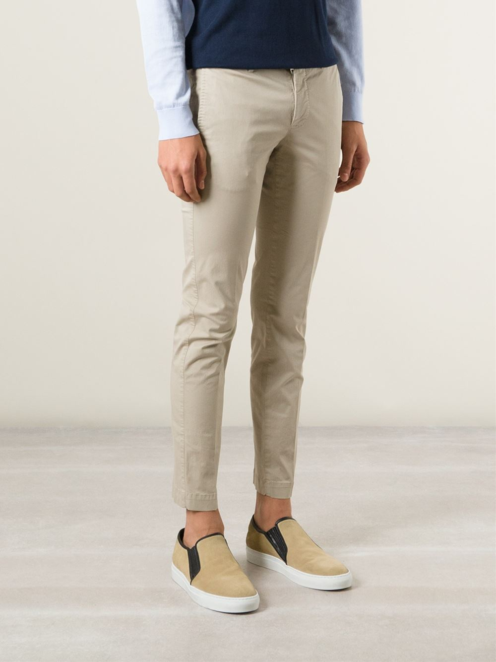 Lyst - Pt01 Cropped Chino Trousers in Natural for Men
