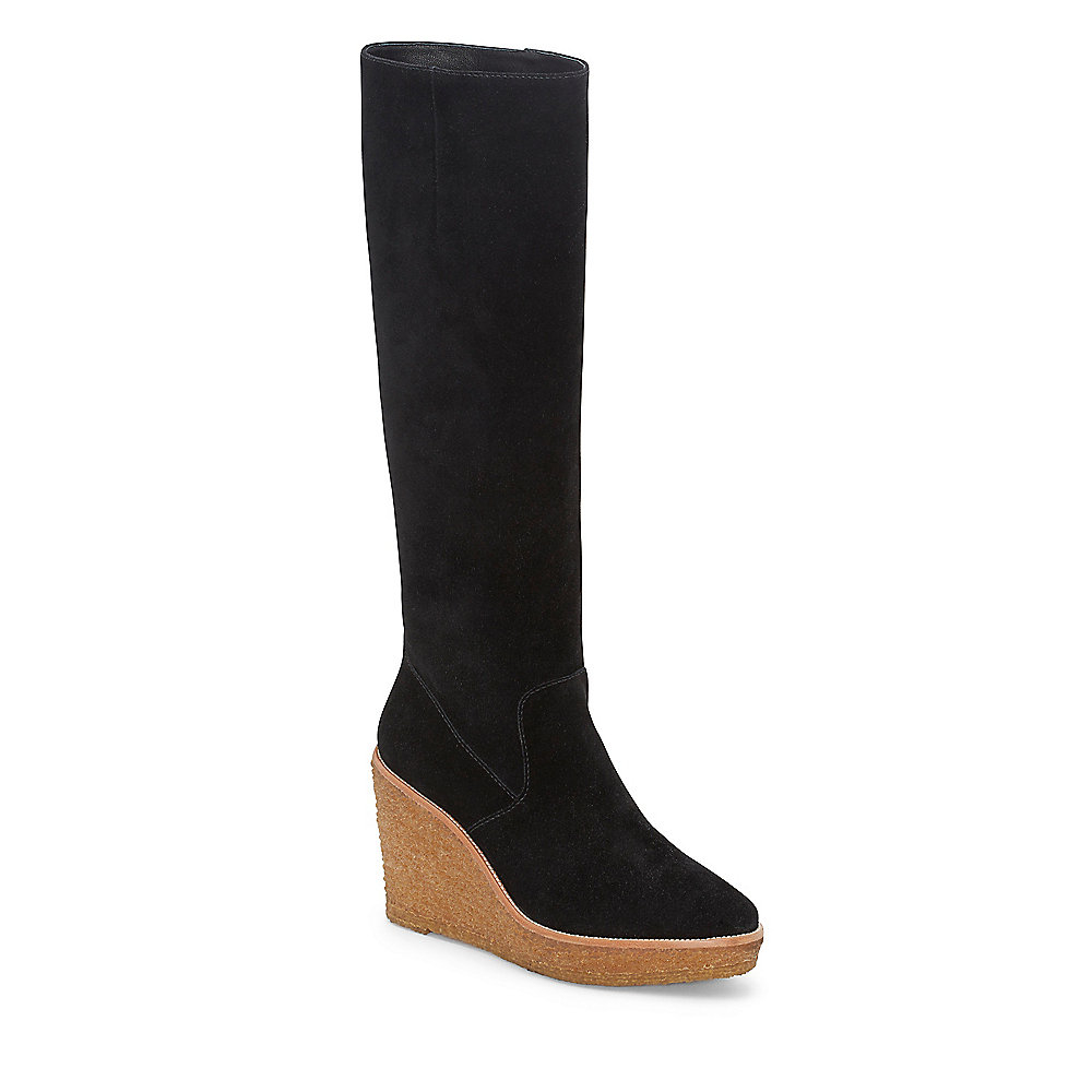 Vince Camuto Vc Signature Willoo- Crepe Wedge Knee Boot in Black - Lyst