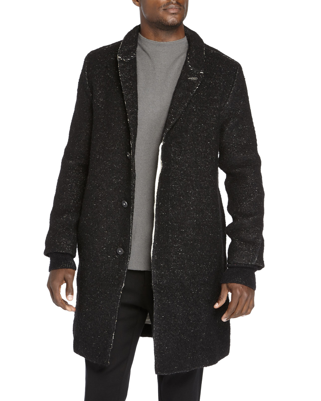 Lyst - Transit Uomo Shawl Collar Coat in Black for Men